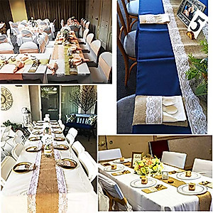 Honbay 12PCS Burlap Lace Knifes Forks Napkin Silverware Bags Utensil Cutlery Holders for Party Wedding (8 x 4 Inch)