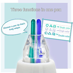 SUN-STAR Two Color Line Pen Twiink,C Set, Different 4 Colors Pattern Set, Water-Based Paint Pen, (Mint x Light Violet, Yellow x Mint, Red x Black, Orange x Yellow)