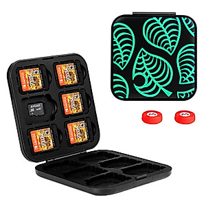 dainslef Switch Game Case Holder for Nintendo Switch Lite, Animal Crossing Leaf Switch Games Holder with 12 Game Storage and 12 Micro SD Card Slots for Nintendo Switch Game