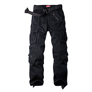 Women's Cotton Casual Military Army Cargo Combat Work Pants with 8 Pocket Black US 6