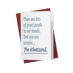 Sweet and Funny Birthday Card For Brother In Law, Single Large 5.5 x 8.5 Greeting Card - Brother In Law Birthday Card, Birthday Cards For Brother In Law - Karto - Volunteered Brother