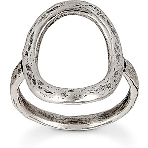Joolala Karma Open Circle Round Minimalistic Ring in 925 Sterling Silver/Gold Plated - for Women (8, Silver)