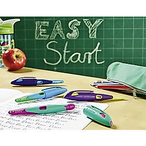 Ergonomic School Fountain Pen - STABILO EASYbirdy - M Nib - Right Handed - Turquoise/Neon Pink