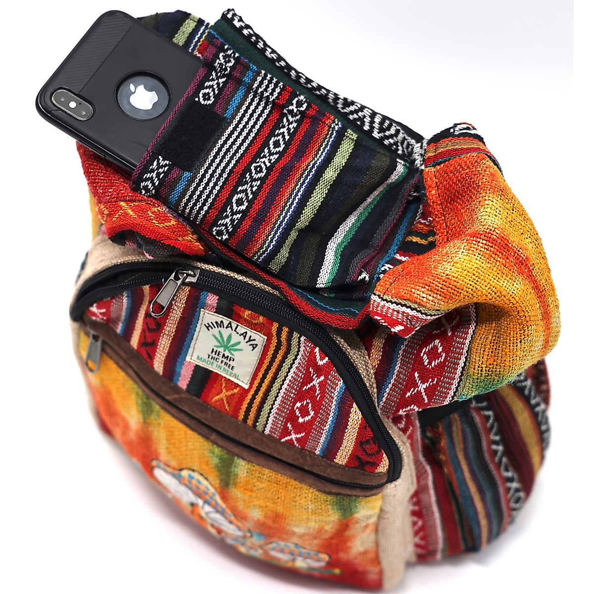 Himalaya Handmade Unique Design Mushroom Hand Embroidery crossbody bag Hippie Festival Travel 100% Hemp FAIR TRADE | Handmade with Love