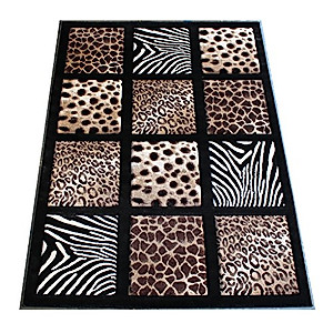 Modern Area Rug Animal Prints 8 Feet X 10 Feet 6 Inch Design S 251 Black