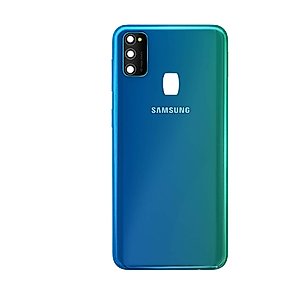 PS FORTUNET Replacement Back Battery Door Cover Panel with Camera Lens Logo and Buttons for Samsung Galaxy M30s M-M307F/DS - Sapphire Blue
