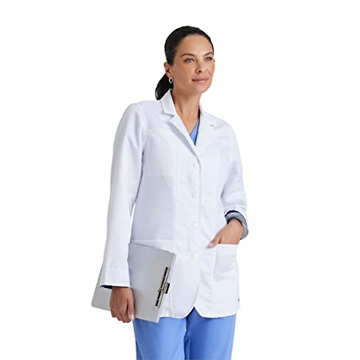 BARCO Grey's Anatomy Women's 2 Piece Long Sleeve 30" Lab Coat White XL
