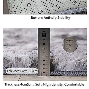 Decorway Shag Area Rug, 2x3 Feet, Tie-Dyed Grey Ultra Soft Indoor Rectangle Plush Fuzzy Rugs, Non-Slip Shaggy Furry Carpets for Kids Playroom Bedroom Home Decor