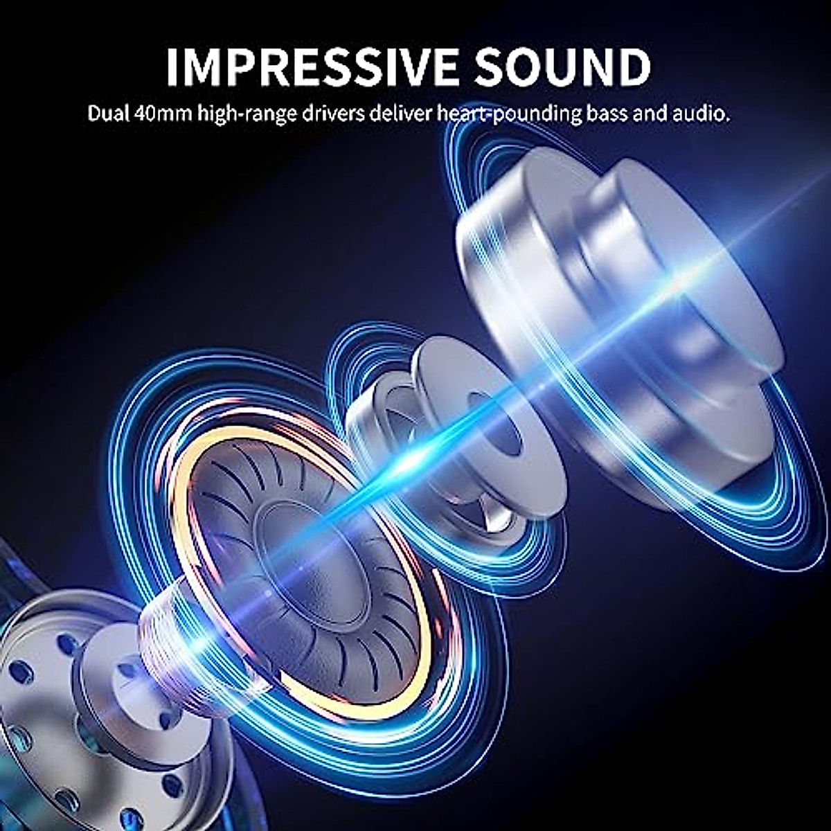AUSDOM Bluetooth Headphones Noise Cancelling: Over Ear Wireless ANC Headphones with Microphone, 50Hrs Playtime, Deep Bass, Hi-Fi Sound, Comfortable Ear Cushions for Travel Work Cellphones, Silver
