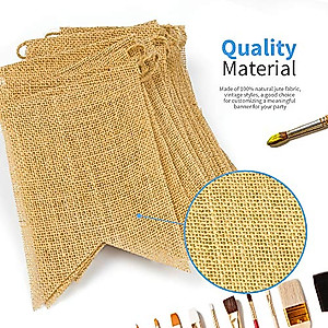 LEOBRO 48 Pcs Burlap Banner, 30 Ft Swallowtail Flag, DIY Decoration for Holidays, Wedding, Camping, Party, New Year Decorations, Merry Christmas Banner, Indoor Christmas Decoration