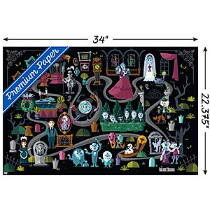 Trends International Disney Haunted Mansion - Map Wall Poster, 22.37" x 34.00", Premium Unframed Version