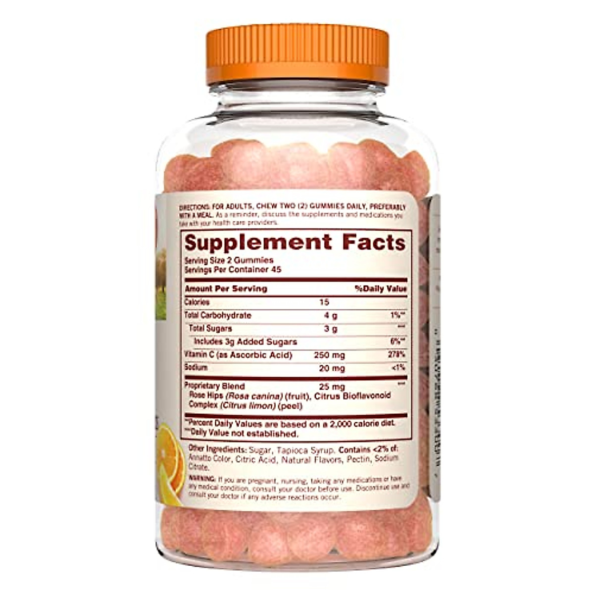 Nature's Bounty Sundown Vitamin C Gummies With Rosehips And Citrus Bioflavonoids, Orange Flavored, 90 Count