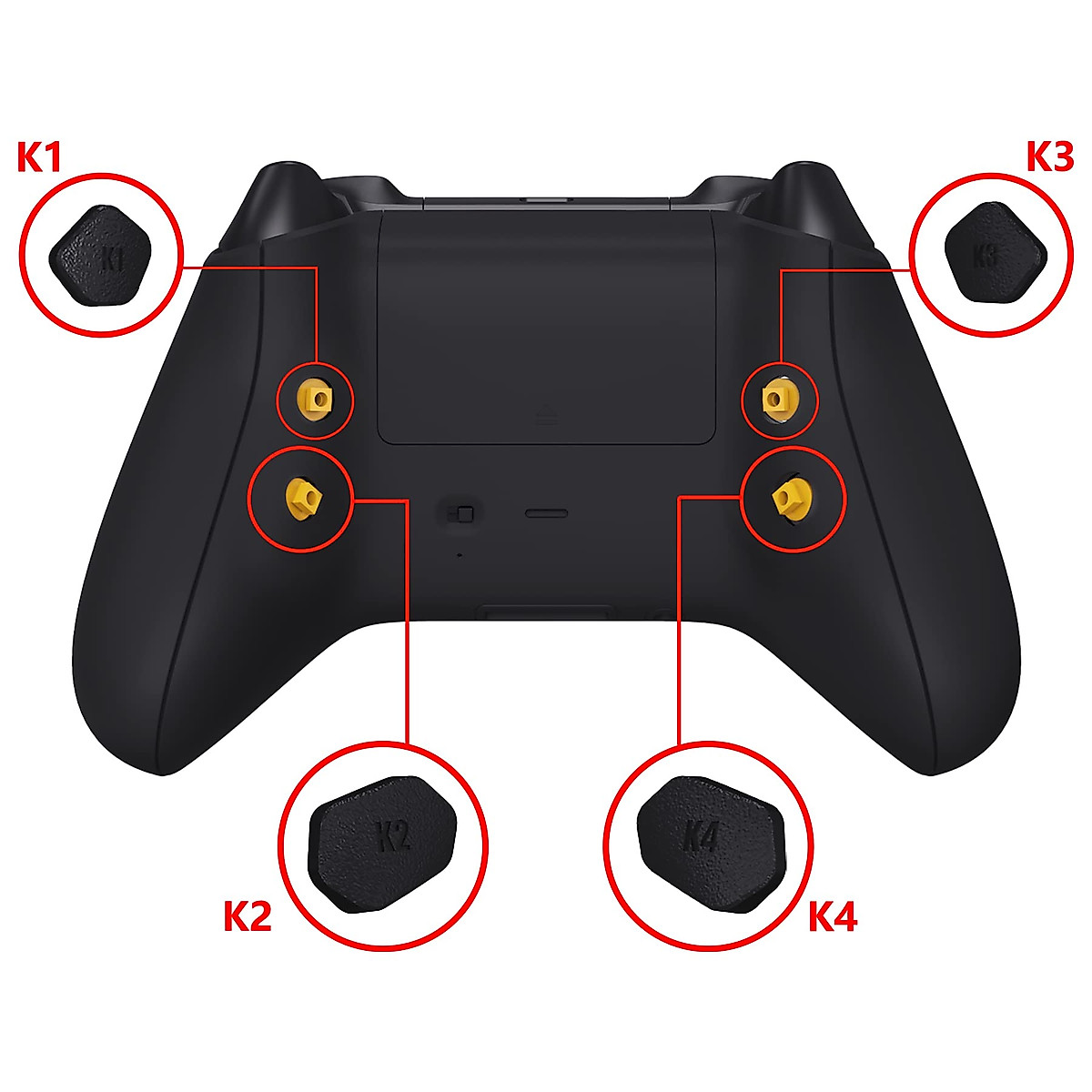 Black Replacement Redesigned K1 K2 K3 K4 Back Buttons Paddles & Toggle Switch for Xbox Series X/S Controller eXtremerate Hope Remap Kit - Controller & Hope Remap Board NOT Included