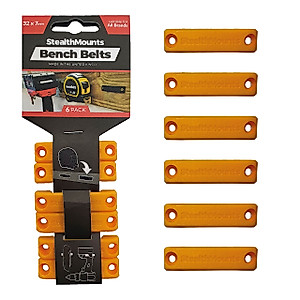 StealthMounts Bench Belt - Universal Tool Holder | Tool Holster Set - 6 Pack | Perfect Tool Hanger Storage Dock for Power Tools, Tape Measures and Belt Clips (Yellow)