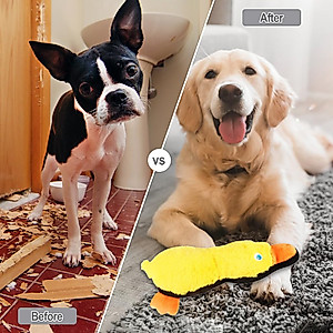 IFOYO Dog Toy - Squeaky Plush Chew Toys for Aggressive Chewers, Interactive Puppy Toys for Small/Medium/Large Dogs, Durable Stuffed Animal Toy with Mental Stimulation (Duck Design)