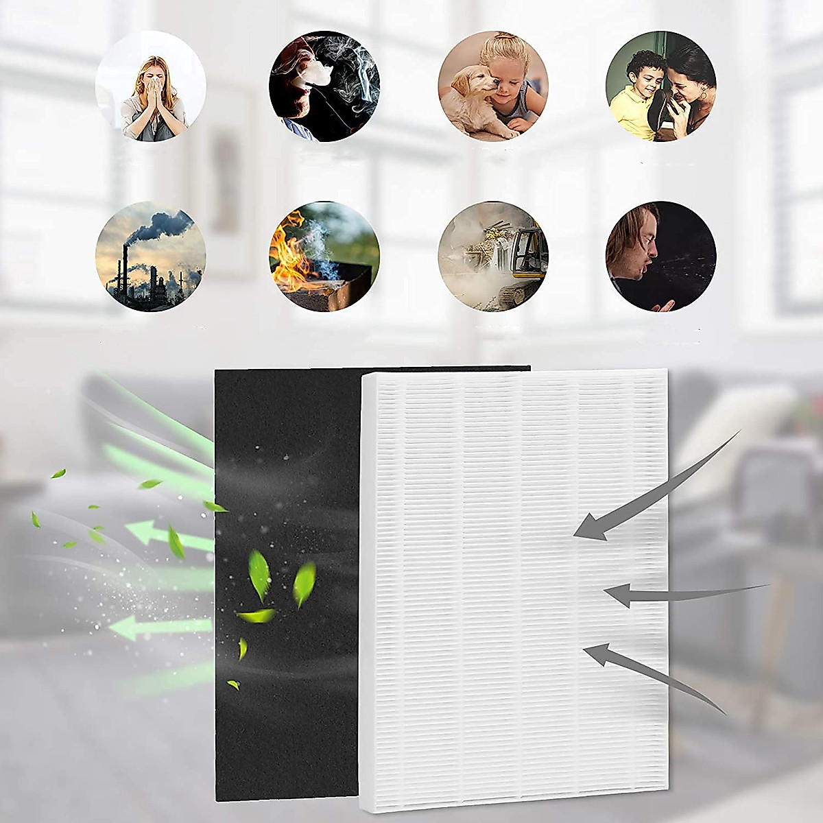 KEYJINIU - DX95 Filter Compatible with AeraMax 290 AeraMax 300 DX95 Contains (1 Filters + 4 Carbon Filters)