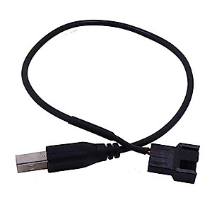 OPSFALCON 2 Pack USB to 3-Pin / 4-Pin PWM 5V USB Sleeved Fan Power Adapter Cable, USB to 3 Pin / 4 Pin Case Fan Adapter Connector Cable (USB-3Pin/4Pin Cable)