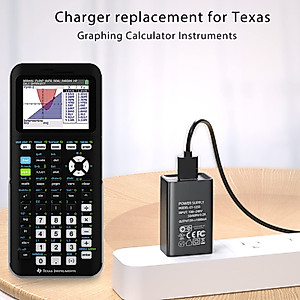 WUKUR Charger Replacement for TexasTI 84 Plus CE Graphing Calculator Compatible with TI Nspire CX/CX CAS & 84 Plus CE Color/C Sliver Calculators & Touchpads with 5FT Charger Cable