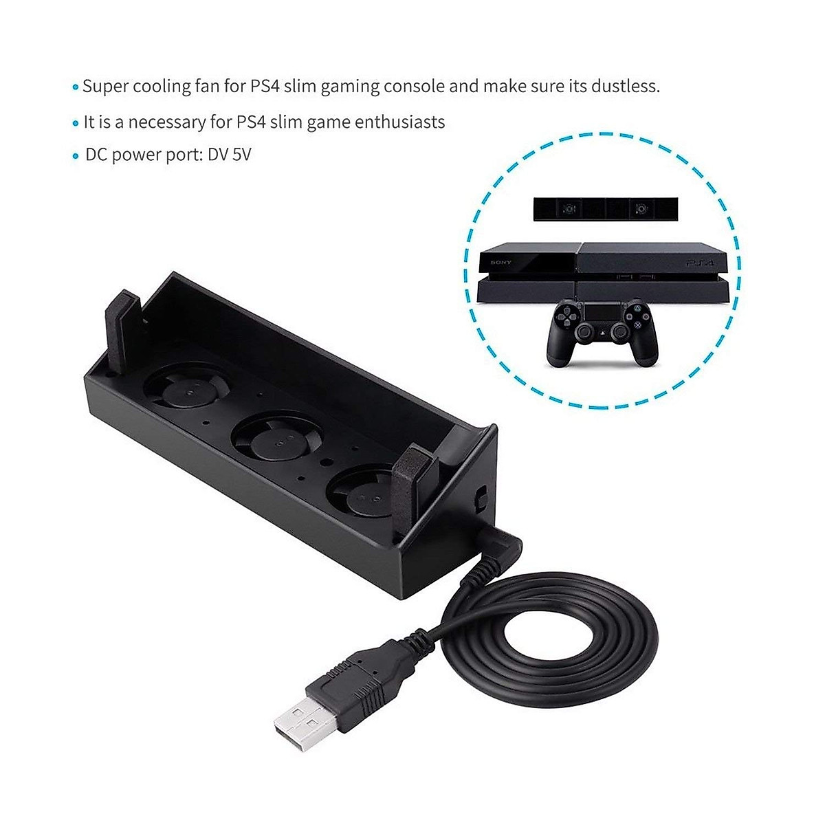 OSTENT External Cooling Fan Turbo Cooler Radiator for Sony Playstation 4 PS4 Slim Console