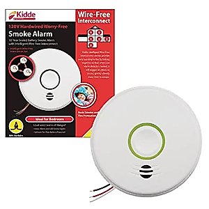 Kidde Hardwired Smoke Detector with 9-Volt Battery Backup (Included), Front-Load Battery Door, Test-Silence Button