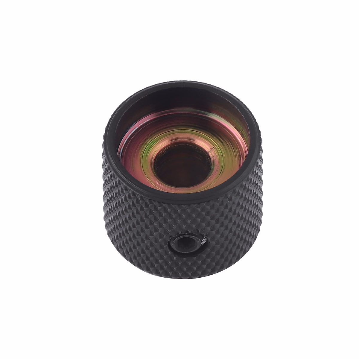 Rubatone Metal Guitar Knobs Dome Control Knobs with Black Knurled Barrels 6mm Split Shafts for Telecaster Stratocaster Electric Guitar or Bass Guitar Set of 4pcs.