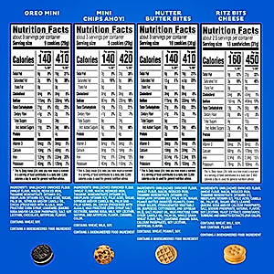 OREO Mini Cookies, CHIPS AHOY! Mini Cookies, Nutter Butter Bites & RITZ Bits Cheese Crackers Variety Pack, 15 Big Bags (assortment may vary)