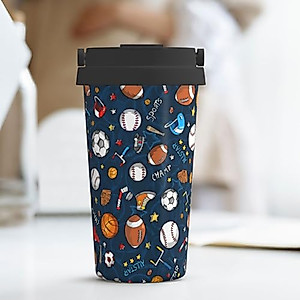 WANGZHAO Sports Baseball Game Print Double Wall Stainless Steel Vacuum Insulated Tumbler Cup Home Thermal Cup