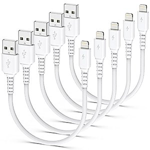 Short iPhone Charger Cord 1ft, 5 Pack USB A to Lightning Data Cable MFi Certified iPhone Charging Cable Fast Charging for Apple iPhone 13/12/11 Pro Max/XR/XS/X/SE/8/7/6/5 Plus, iPad Air/Mini