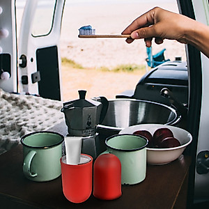 MILISTEN Toothbrush Covers Travel Toothbrush Case, Portable Toothbrush Holder, Toothpaste Cup Holder for Trips and Daily Use, Red Toothbrush Container