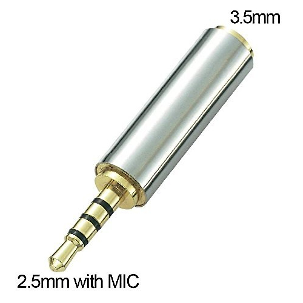2.5mm Male to 3.5mm Female Audio Adapter Gold Plated Aux Auxiliary Plug Splitter 3 Ring Jack Support Converter Headphone Earphone Headset Stereo or Mono(2 Pack)