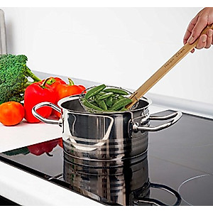 Helen's Asian Kitchen Helen Chen’s Asian Kitchen Stainless Steel Spider Natural Bamboo Handle, 5-Inch Strainer Basket, Wood