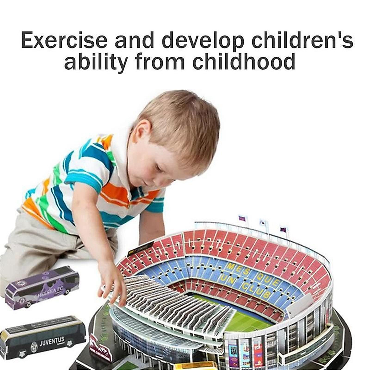 AOOF Mini Football Field Model Building Block Set, Suitable for Children's Birthday Gifts, Cultivates Interest in Football (3D Camp NOU Stadium)