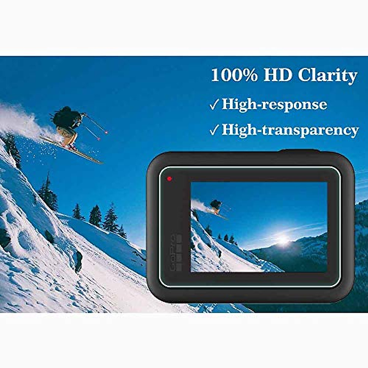 ULBTER GoPro Hero8 Screen Protector for GoPro Hero 8 Black Action Camera + Lens Screen Protector+Lens Cap Cover,9H Hardness Tempered Glass Saver,Anti-Scrach Anti-Fingerprint Anti-Bubble [2+6 Pack]