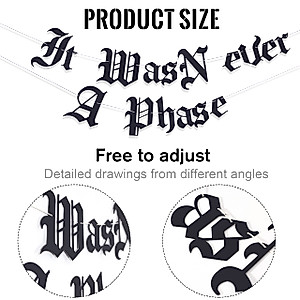 Gothic Letter It Was Never A Phase Banner, Old English Emo Garland, Emo Party, Emo Night Decor, Emo Birthday Banner, 30th Birthday Banner, Funeral Birthday Banner for 20th 30th 40th Birthday