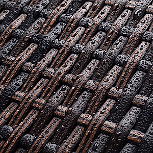 HomVent 24-Gallon Outdoor Trash Can Tall Rattan Garbage Can Trash Bin with Lid for Backyard.Patio.Deck and Outdoor Kitchen Use (Brown)