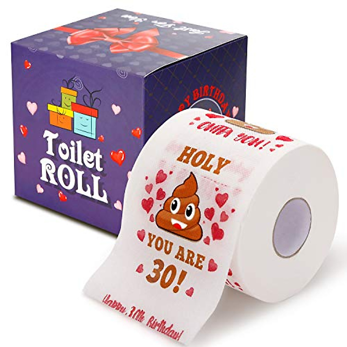 30th Birthday Gifts for Men and Women - Happy Prank Toilet Paper - 30th Birthday Decorations for Him, Her - Party Supplies Favors Ideas - Funny Gag Gifts, Novelty Bday Present for Friends, Family