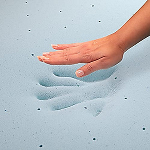 Flash Furniture Capri Comfortable Sleep 3 inch Cool Gel Memory Foam Mattress Topper - Queen, Blue