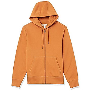 Amazon Essentials Men's Full-Zip Hooded Fleece Sweatshirt (Available in Big & Tall), Nutmeg, Large