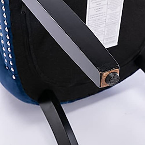 HomSof Upholstered Wing-Back Dining Chair with Backstitching Nailhead Trim and Solid Wood Legs, Set of 2, one Size, Blue