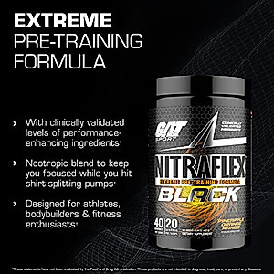 Nitraflex Black, Extreme Pre-Training Formula, 40 Servings (Green Apple)