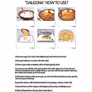 [LENITH] Dalgona Korean Squid Game Sugar Candy Cookies Stainless Copper Plate Making Tools 9pcs Set