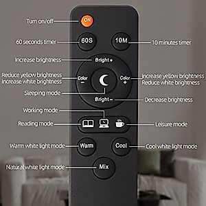 Aisilan Adjustable Floor Lamp with Remote&Touch Control, 12W Gooseneck Standing Lamp, 5-Color&5 Brightness Dimmable, Black Reading Tall Pole Light with Timer, Memory Function, for Living Room Bedroom