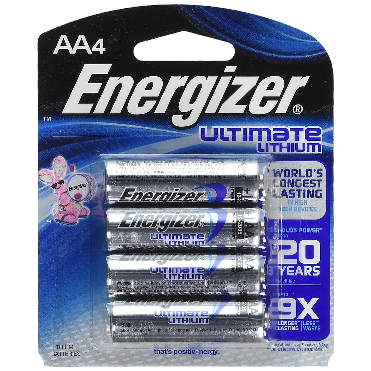 Energizer BF-W3DL-O4K4 Ultimate L91BP-4 Lithium AA Battery, 24 Batteries in Original Retail Packs Not Bulk