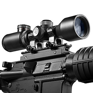 BARSKA 3-9x42 IR Contour Dual Color Reticle 30/30 IR Riflescope , Black