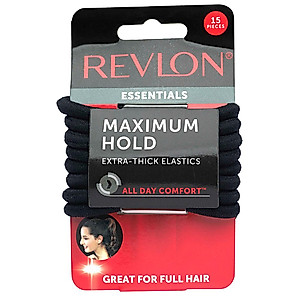 Revlon Extra Thick Black Hair Elastics, 15 Count