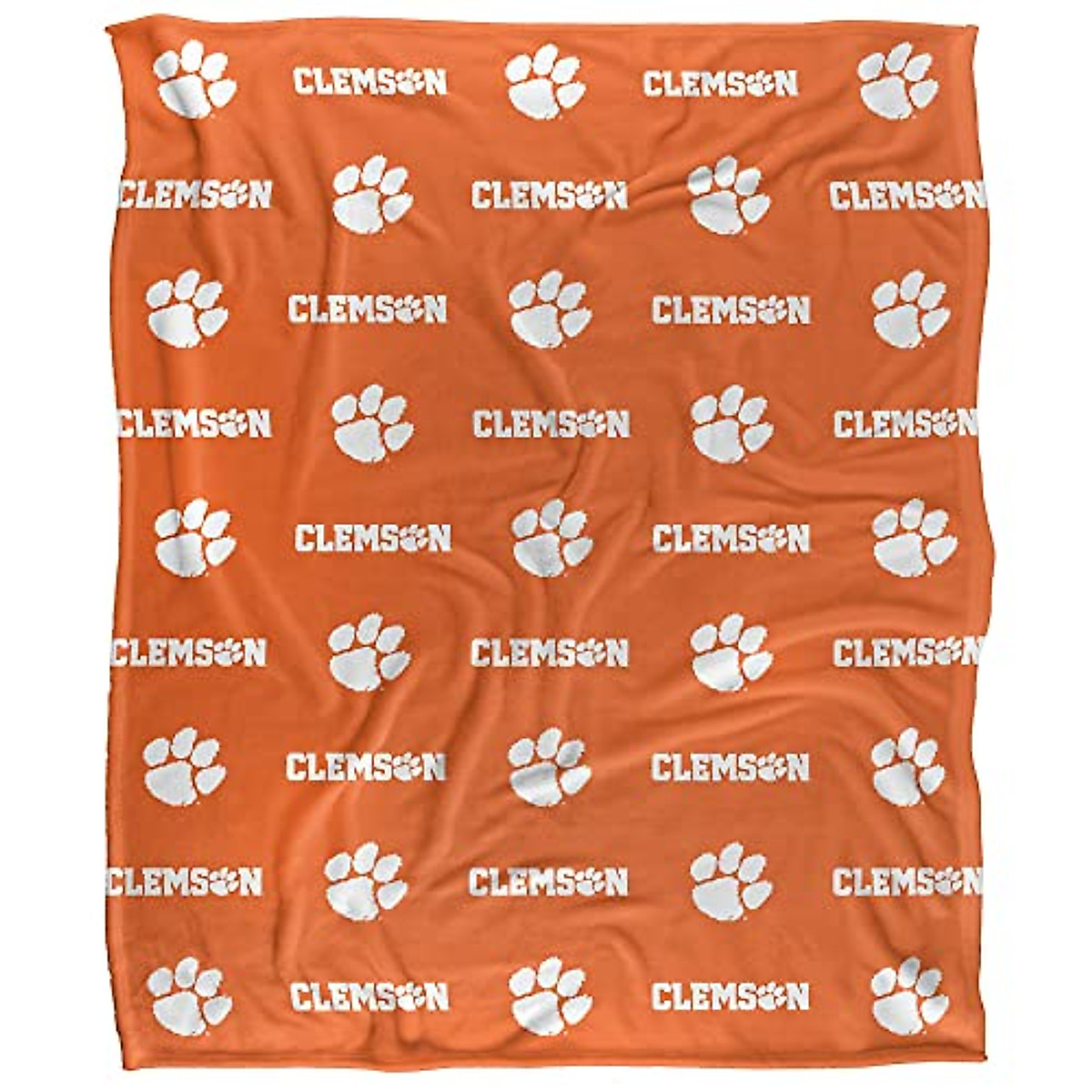 Clemson University Blanket, 50"X60" Logo Pattern,Silky Touch Sherpa Back Super Soft Throw Blanket