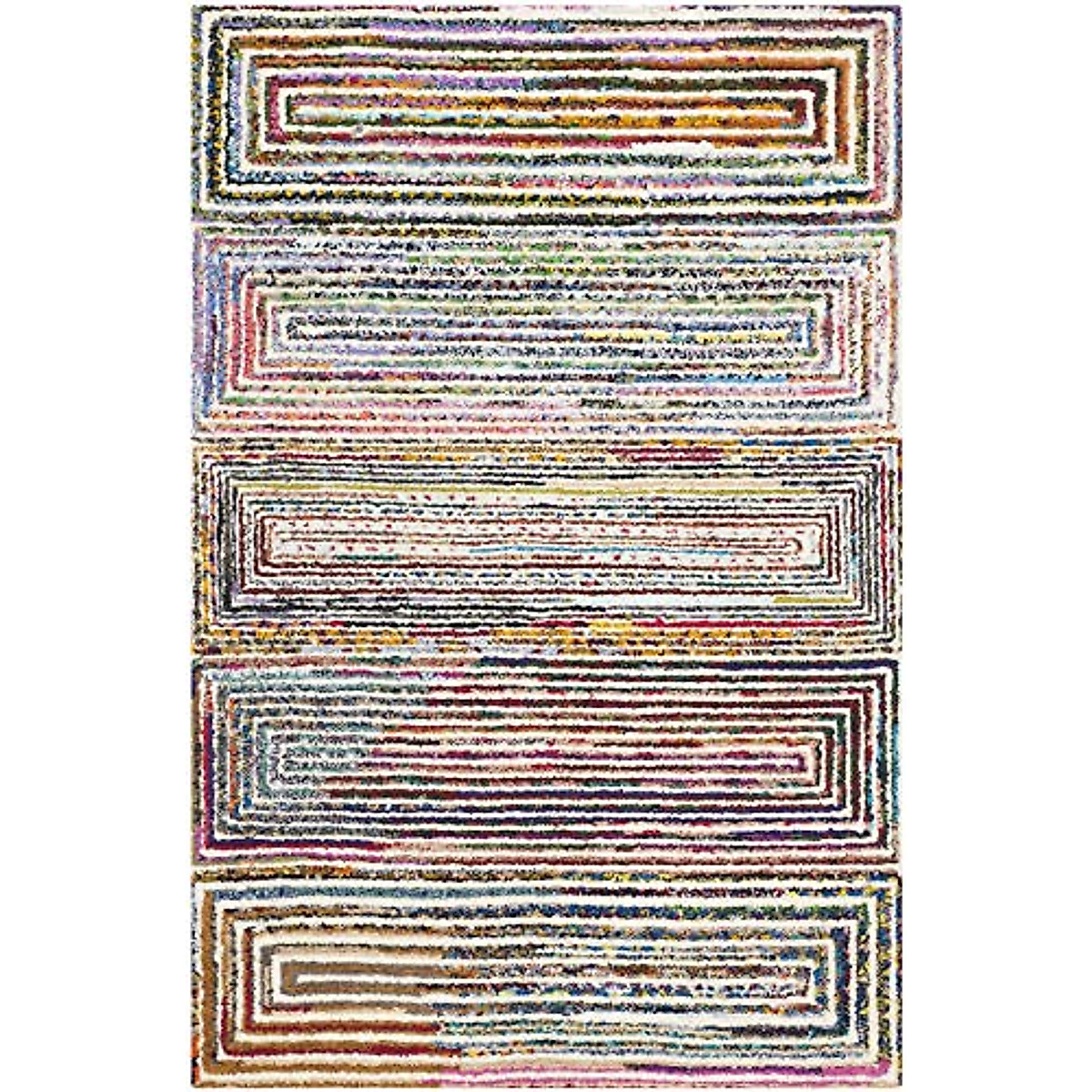 SAFAVIEH Nantucket Collection Accent Rug - 3' x 5', Ivory, Handmade Boho Abstract Cotton & Wool, Ideal for High Traffic Areas in Entryway, Living Room, Bedroom (NAN604A)