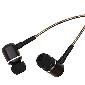 Symphonized MTRX 2.0 Premium Wired Earbuds - Wood In-Ear Headphones with Microphone & Volume Control, Noise Isolation - Corded Ear Buds for Android - Earphones for Computer & Laptop (GunMetal)