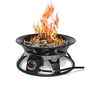 Outland Living Portable Propane Fire Pit, 21-inch, 58,000 BTU with Fire Pit Cover & Carry Kit, Smokeless Gas Firebowl | Perfect for Camping, Patio, Backyard, Tailgating, Deck, RV| Black 863 Cypress
