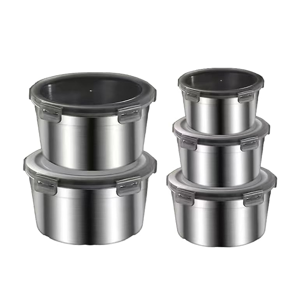 EleganceEssentials Stainless steel food storage containers leak proof & airtight lids for Kitchen,stainless steel bowl,meal prep lunch box,freezer and microwave safe (5-piece)